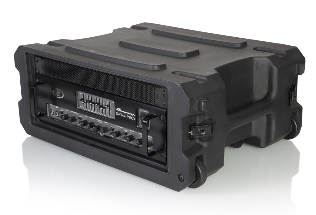 4U, 19" Deep Molded Audio Rack; w/ wheels - Gator Cases