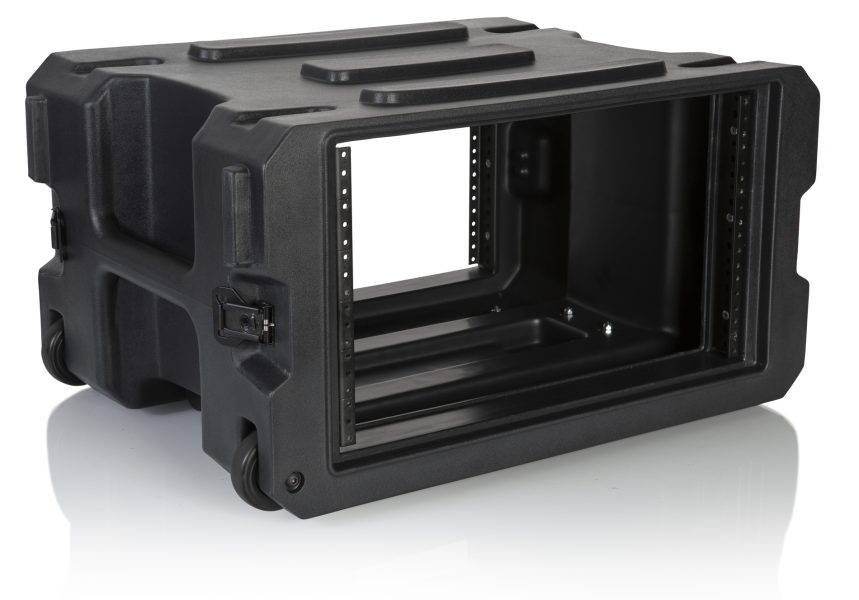 6U, 19" Deep Molded Audio Rack; w/ wheels - Gator Cases