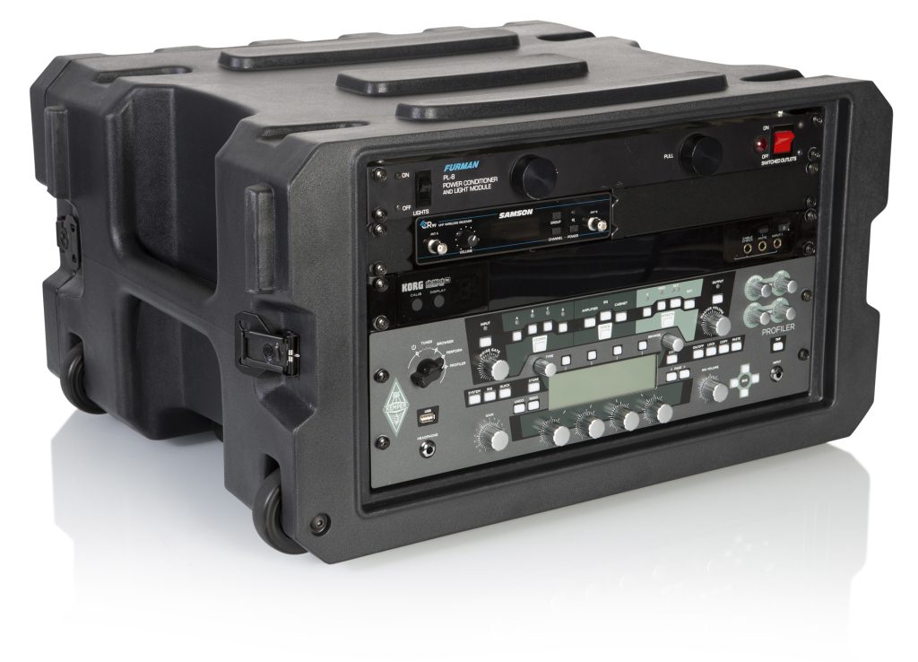 6U, 19" Deep Molded Audio Rack; w/ wheels - Gator Cases