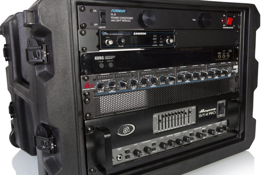 8U, 19" Deep Molded Audio Rack; w/ wheels - Gator Cases