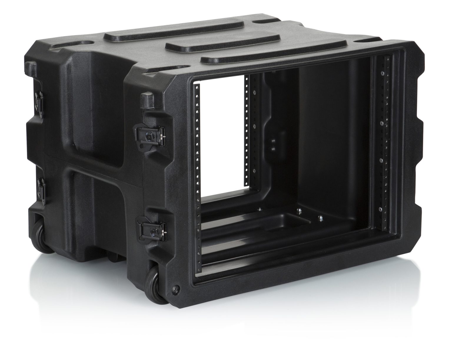 8U, 19" Deep Molded Audio Rack; w/ wheels - Gator Cases