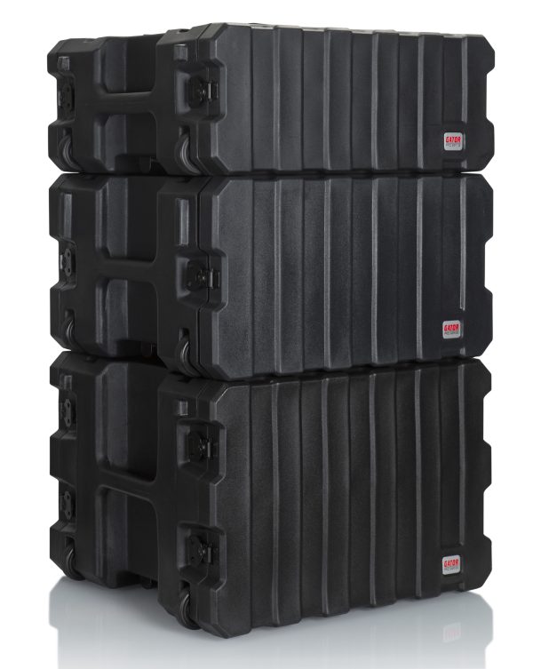 8U, 19" Deep Molded Audio Rack; w/ wheels - Gator Cases