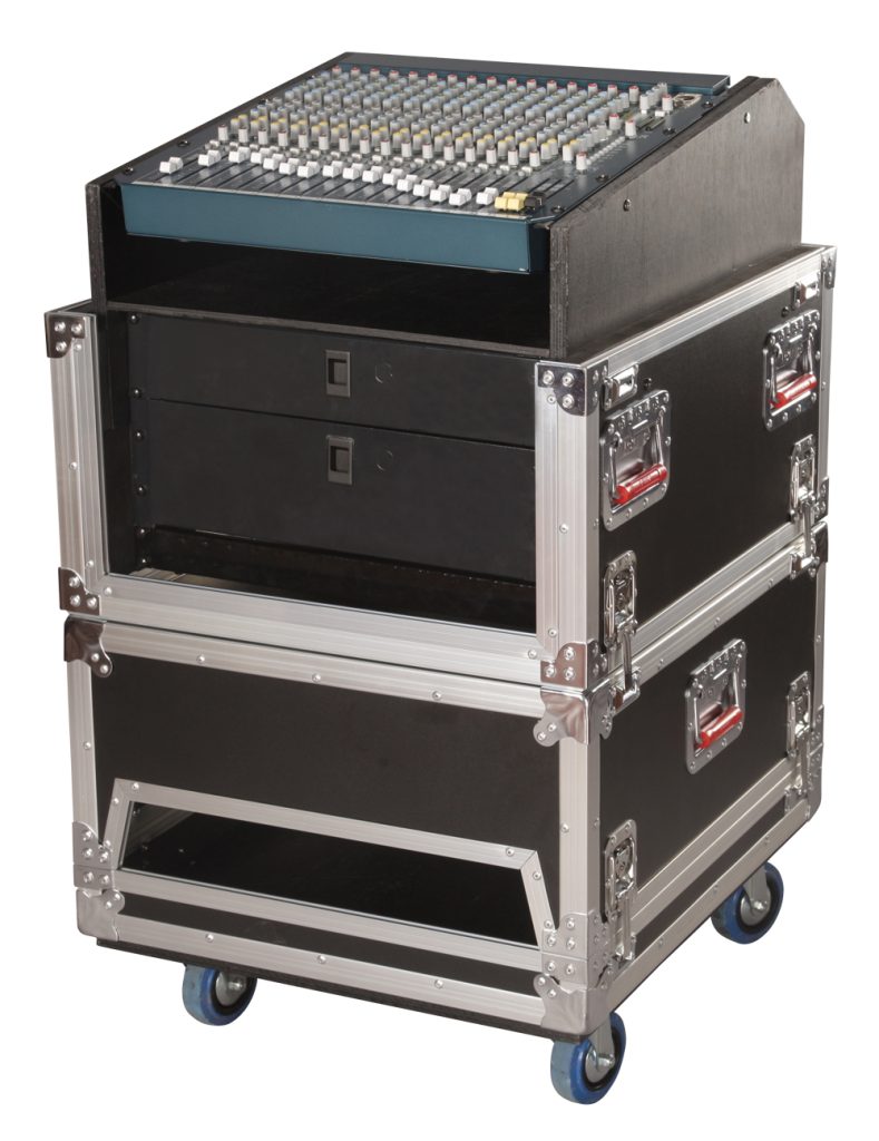 14U Top, 6U Side Audio Road Console Rack - Gator Cases