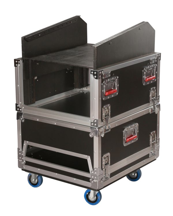 14U Top, 6U Side Audio Road Console Rack - Gator Cases