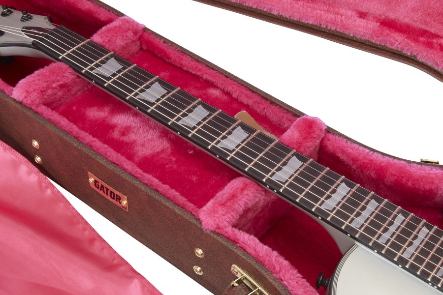 Gibson Les Paul® Guitar Deluxe Wood Case, Brown-GW-LP-BROWN - Gator Cases