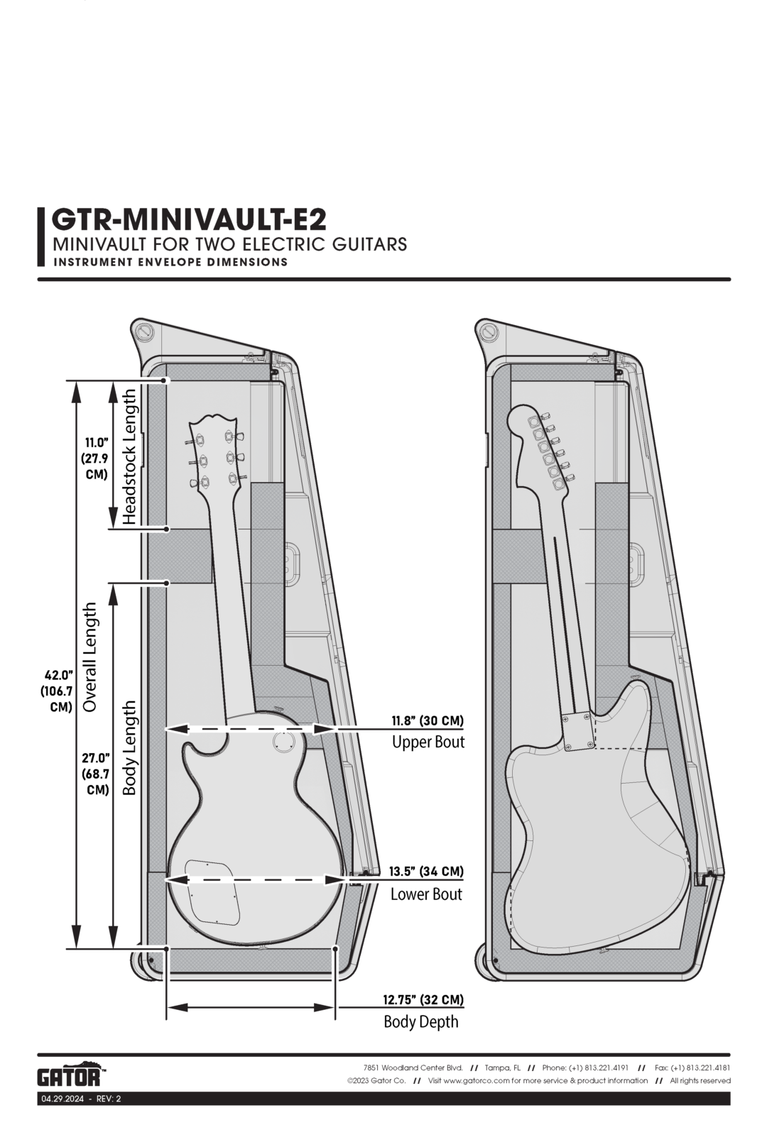 Minivault for 2 Electric Guitars - Gator Cases